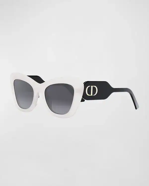 Dior Bobby B1u Sunglasses White / Black Editorialist